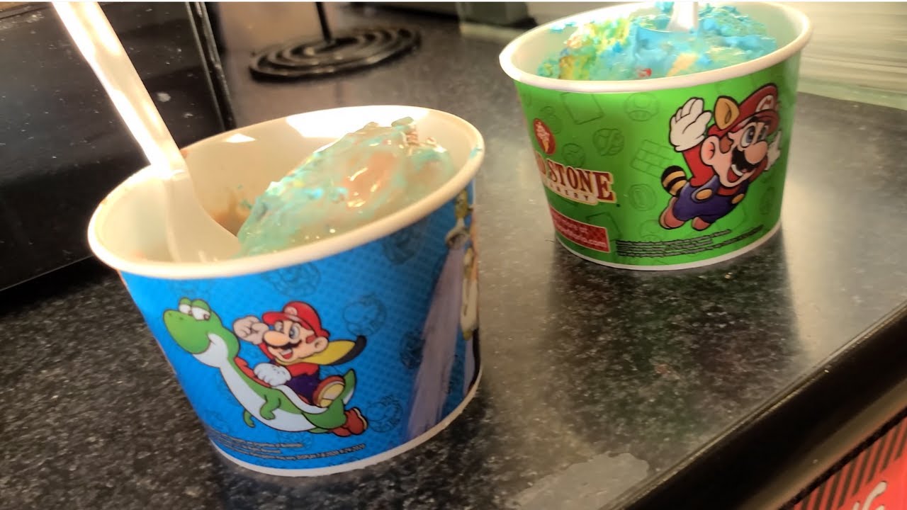 Jayce and Ryker try the Super Mario Ice Cream from Cold Stone - YouTube