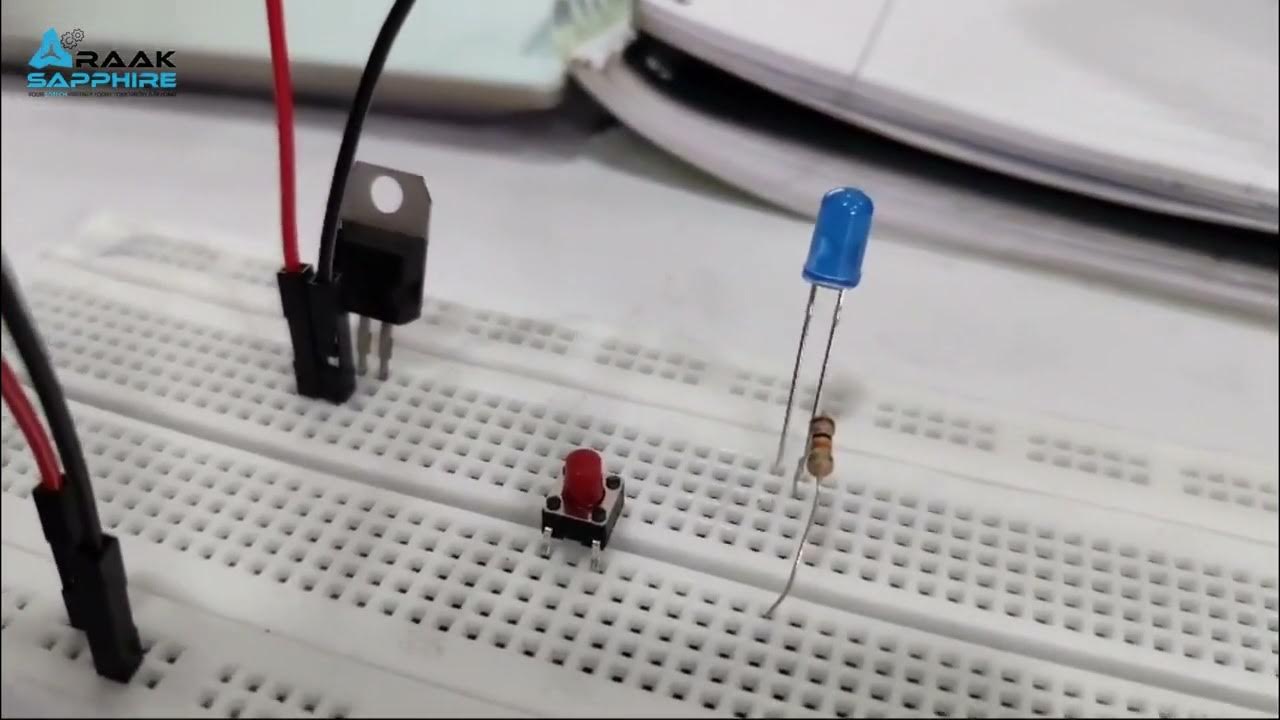 Blinking of LED using Switch | project:-3 | #breadboard # ...