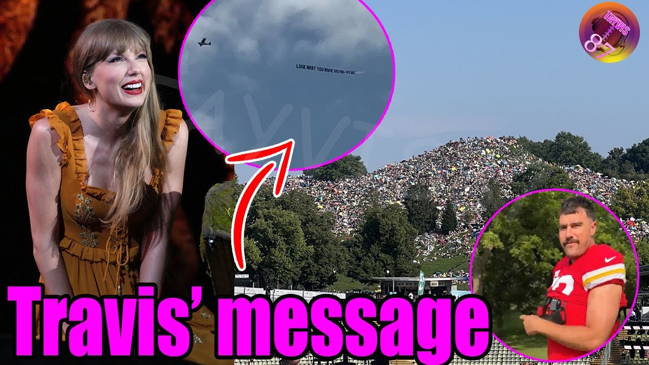 OMFG! Travis sends a 'Flying Banner' over the Olympic Stadium during ...