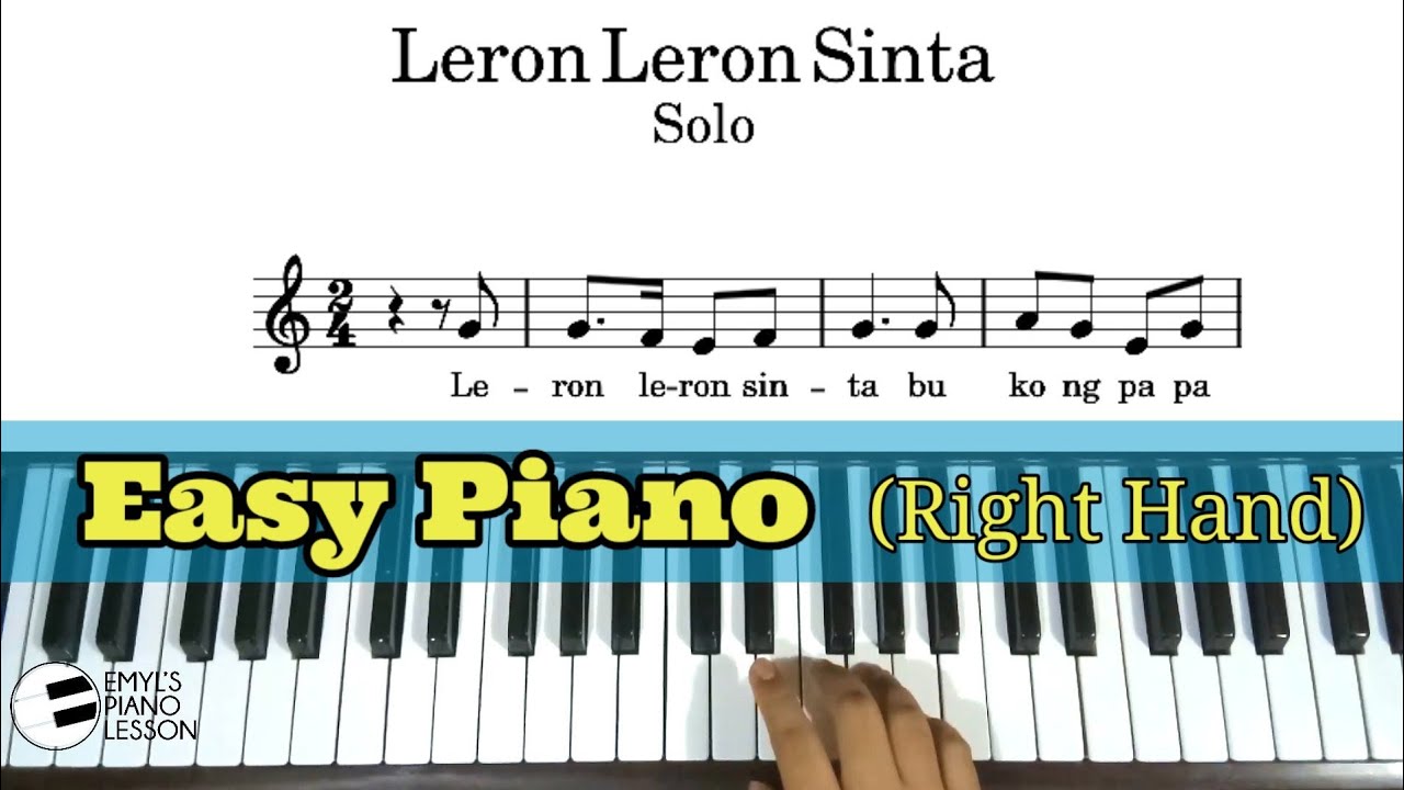 LERON LERON SINTA - Easy Piano (Right Hand) | Philippine Folk Song - YouTube