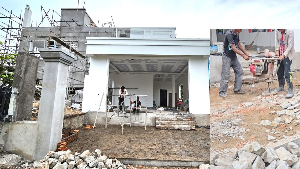 House Construction Progress Work - Crush Stone Compaction Ground Floor ...