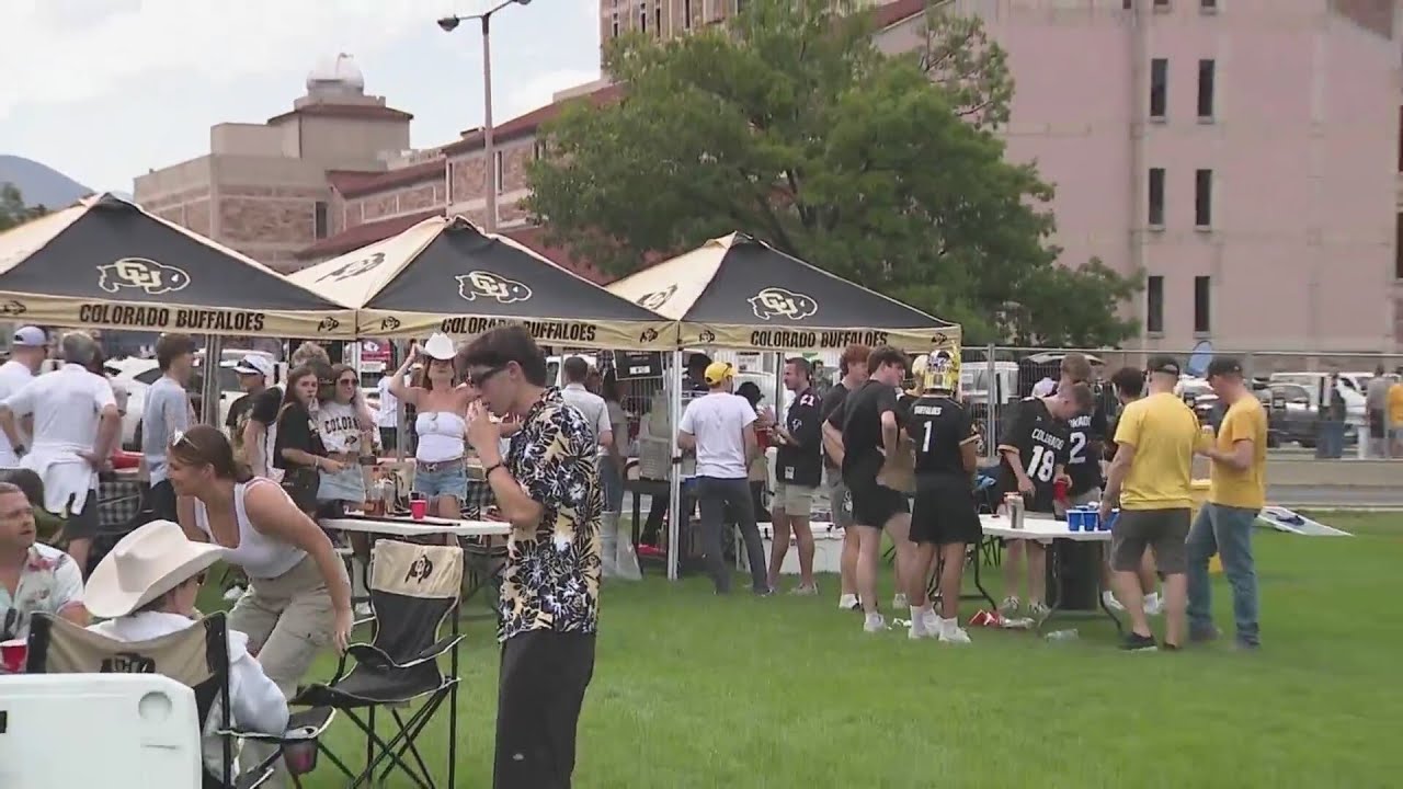 Fans tailgate before CU Buffs' matchup against ND State - YouTube