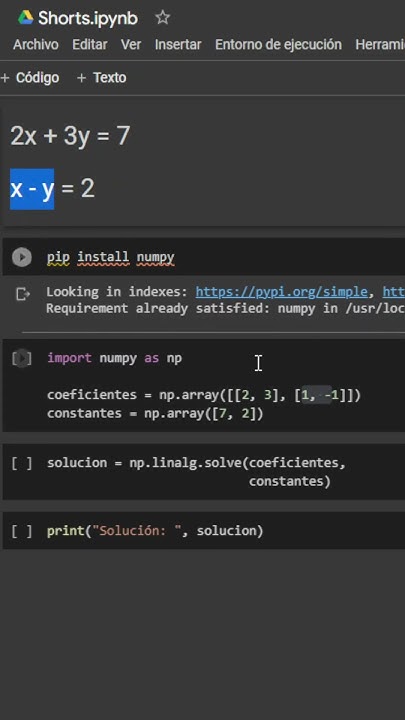 Resuelve Ecuaciones Lineales Rápidamente con Python y NumPy | Tutorial Definitivo - YouTube
