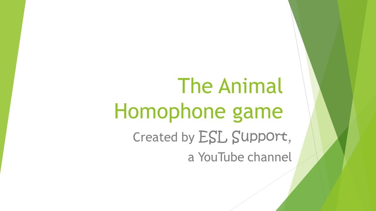Animal Homophone Game - YouTube
