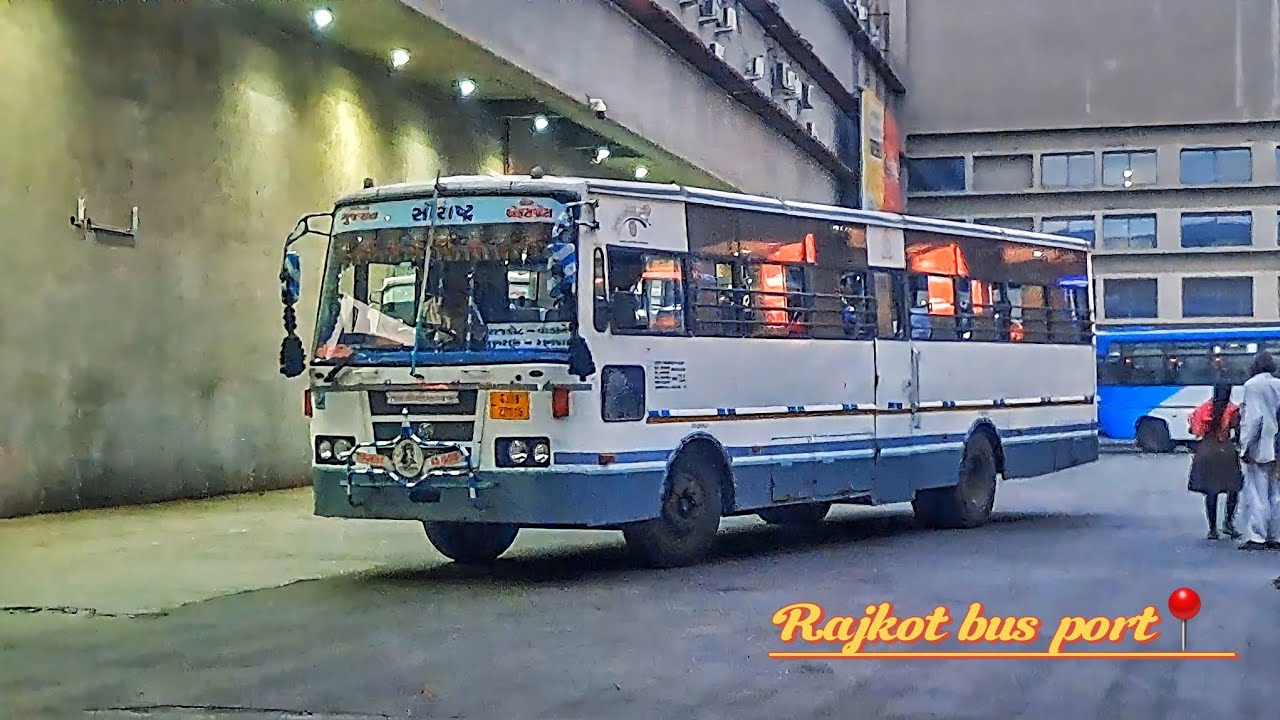 Back to back gsrtc buses depart from Rajkot bus port - YouTube