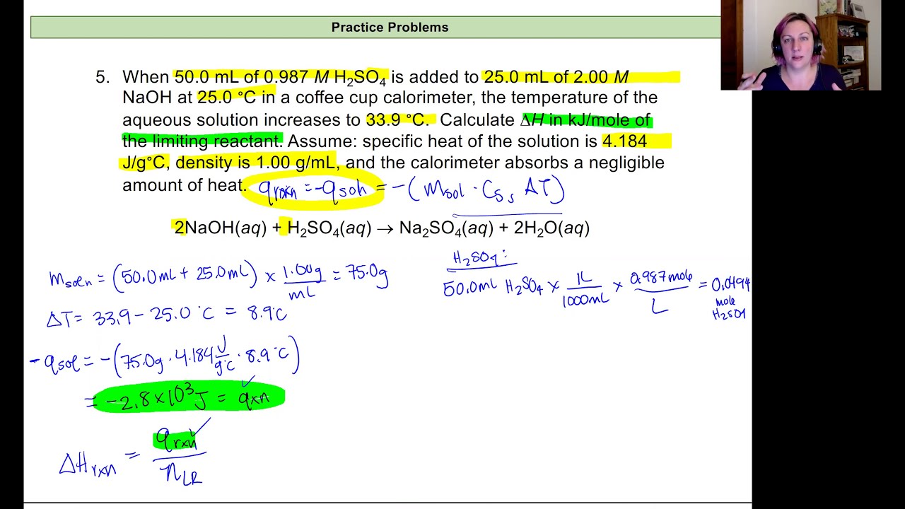 Chem 161 Lecture 5N Practice Problem 5: Coffee Cup Calorimetry - YouTube