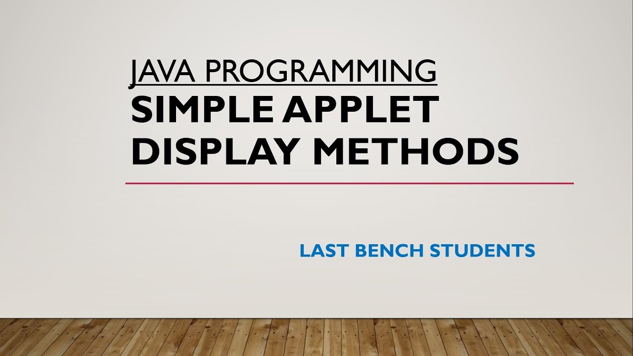 Simple Applet Display Methods | JAVA | More usefull content in description👇| @LastBenchStudents3 ...