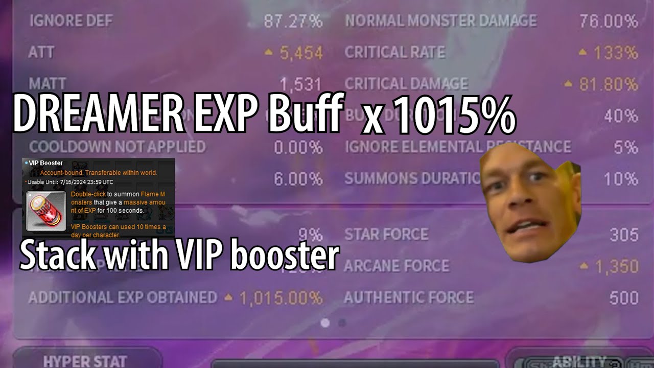 MapleStory Dreamer INSANE EXP stacking buff with VIP booster ...