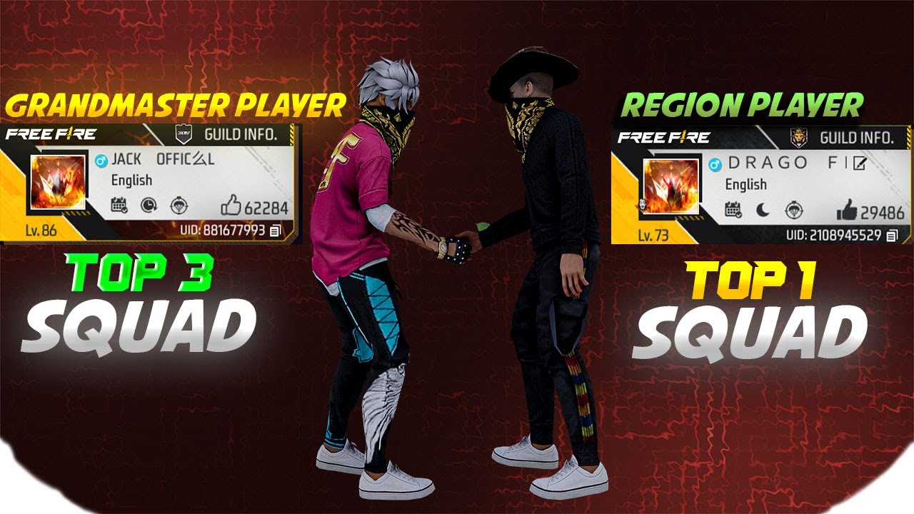GRANDMASTER TOP 3 SQUAD JACK OFFICIAL VS REGION TOP 1 SQUAD DRAGO BHAI😱 ...