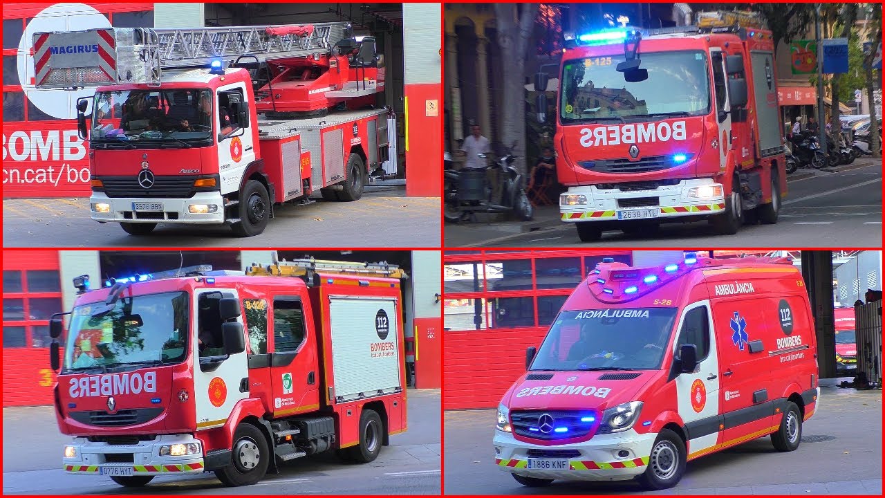 HOUSE FIRE in Barcelona! Fire Department & Medical Services responding ...