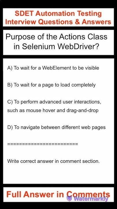 What is the purpose of the Actions class in Selenium WebDriver? - YouTube