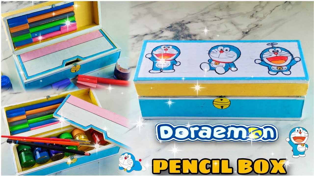 How To Make Pencil Box || Doremon Easy Pencil Box Making || Stationery Supply #arts #doremon ...