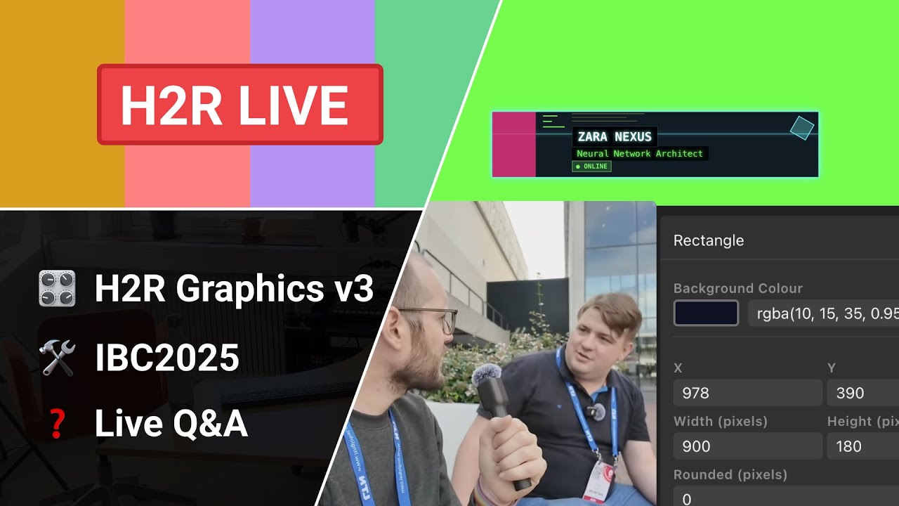 🔴 Live - SNEAK PEAK at H2R Graphics v3 for IBC 2025 // H2R Live - YouTube