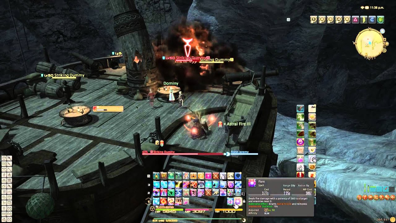 Final Fantasy XIV 3x Flare as BLM - YouTube