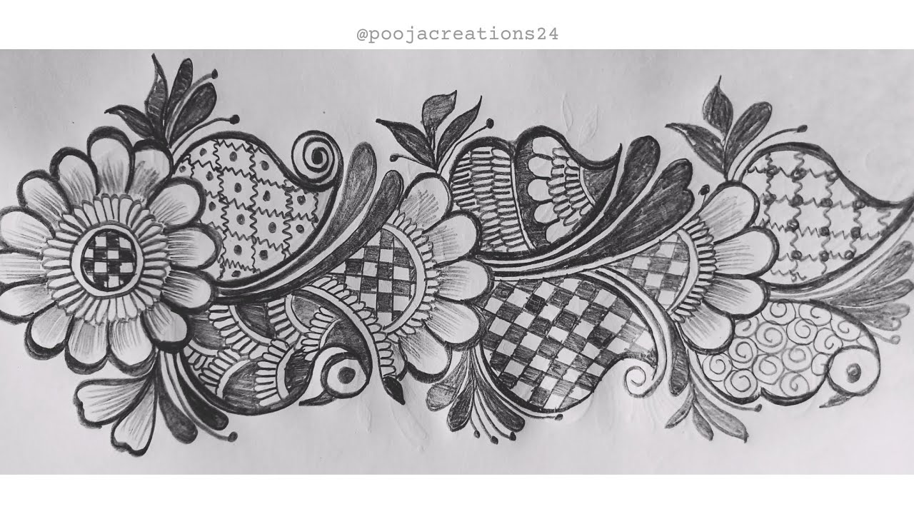 Beautiful Arabic Mehndi Design | Pencil Shading Mehndi Designs | Mehndi ...