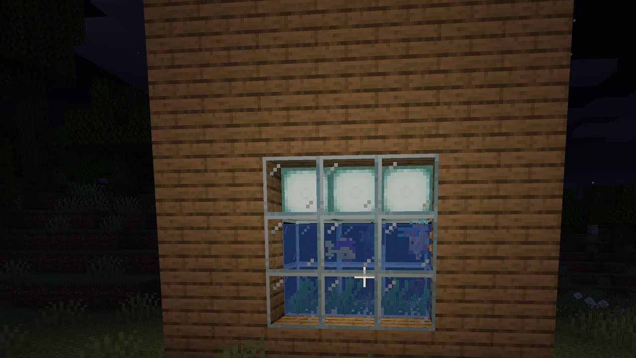 Built in wall Minecraft fish tank - YouTube