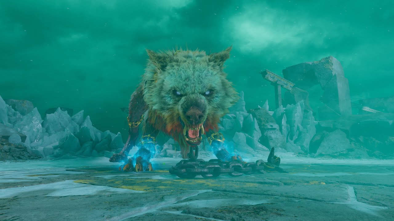 Kratos vs The Big Bad Wolf, Garm in Give Me God Of War Ragnarök / NO ...