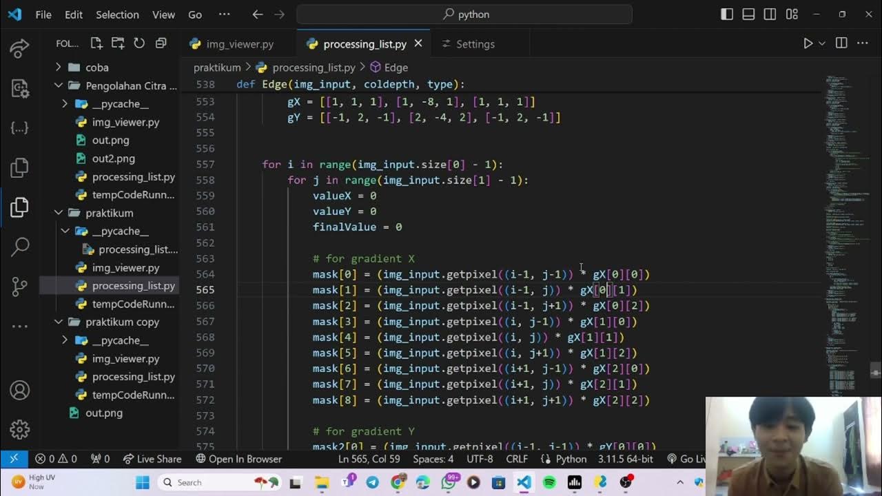 Demo Projek Edge Detector Operator Sobel - YouTube