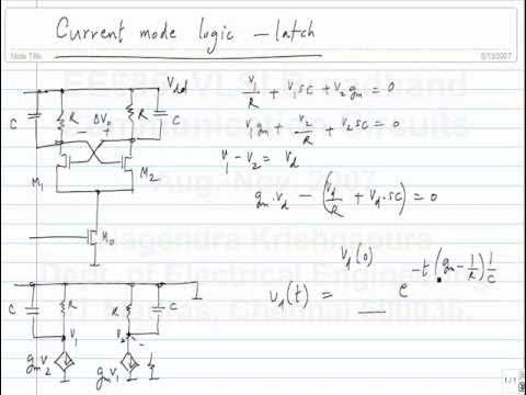 lecture7 - Current mode logic - MUX, XOR, Latch - YouTube