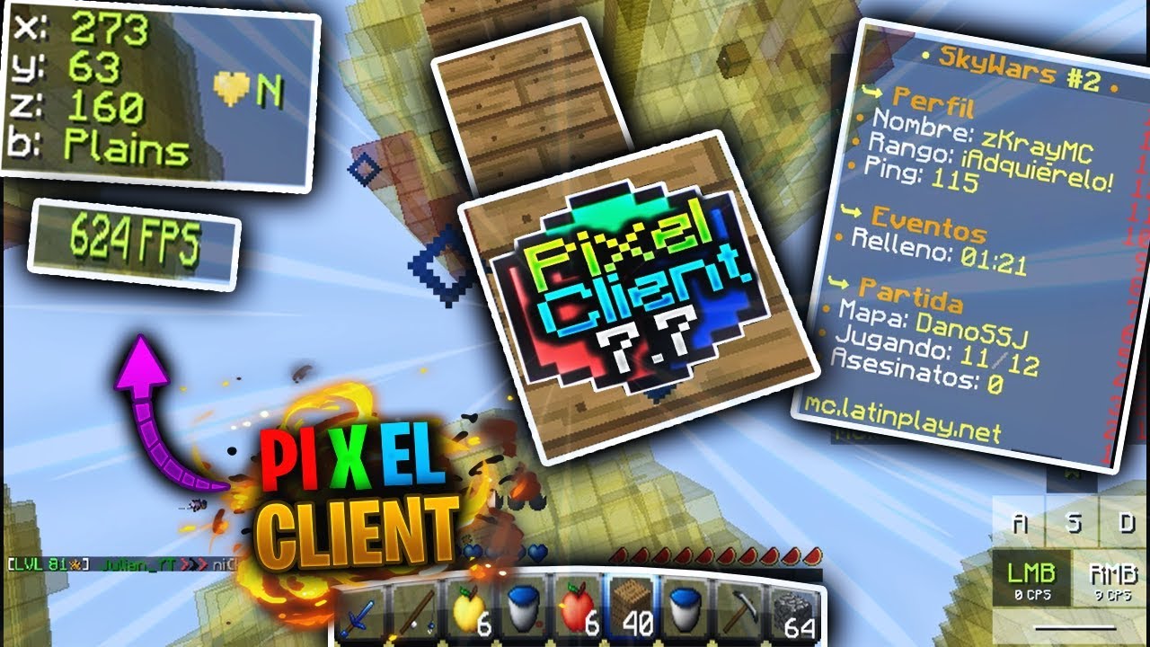 😱EL MEJOR CLIENTE DE MINECRAFT | PIXEL CLIENT 7.9 LO USO POR PRIMERA ...