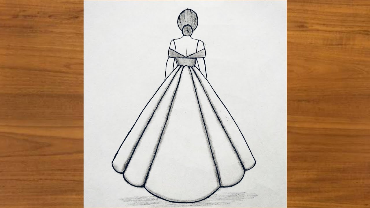 Girl from back side drawing || Easy drawings step by step || How to ...