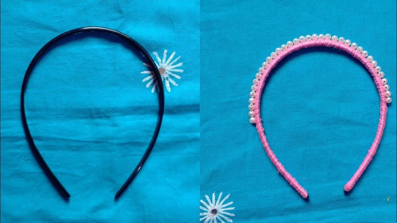 How To Make A Beautiful Hair Band From A Simple Hair Band || Hair Band ...