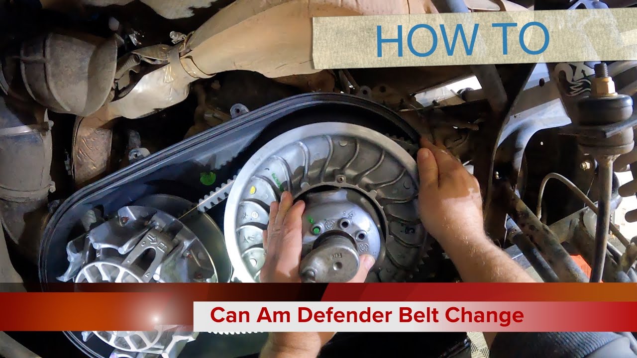 Can Am Defender Belt change - YouTube