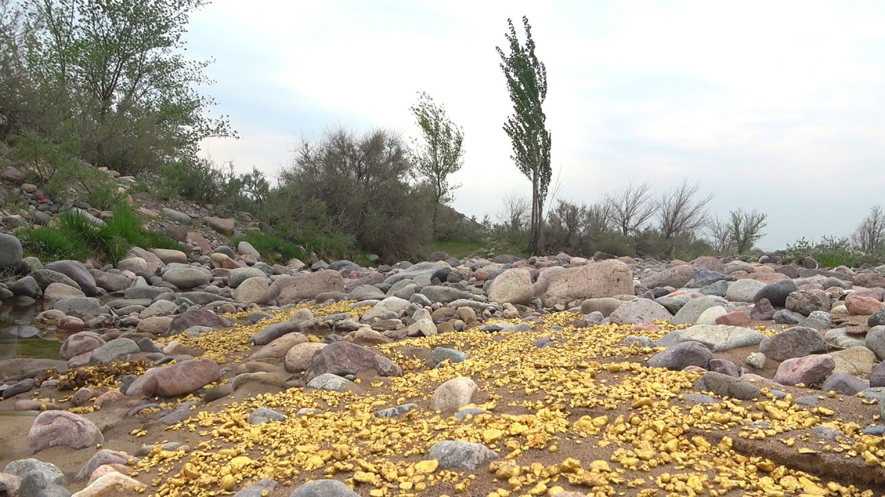 Simple signs of gold and diamonds in river - YouTube