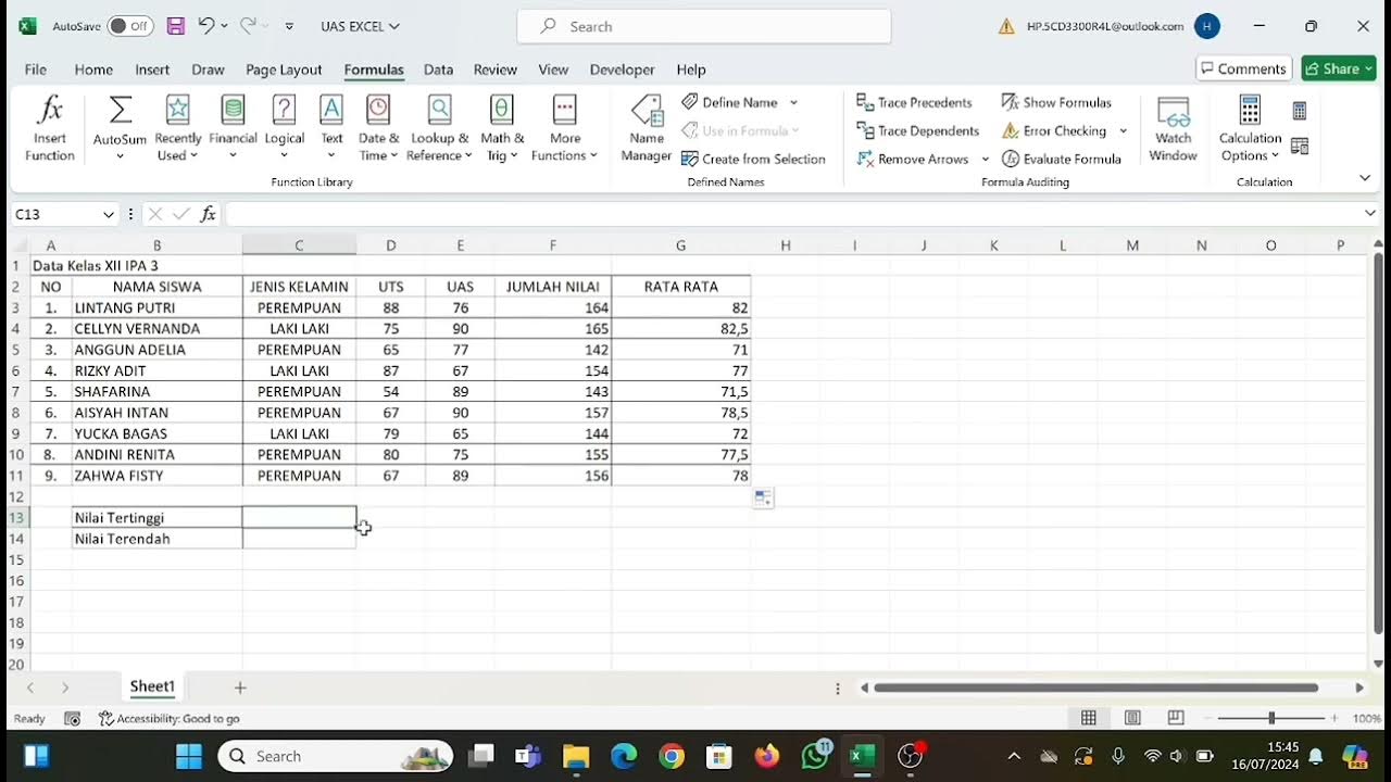Tutorial Penggunaan Microsoft Excel “Fungsi Autosum” - YouTube