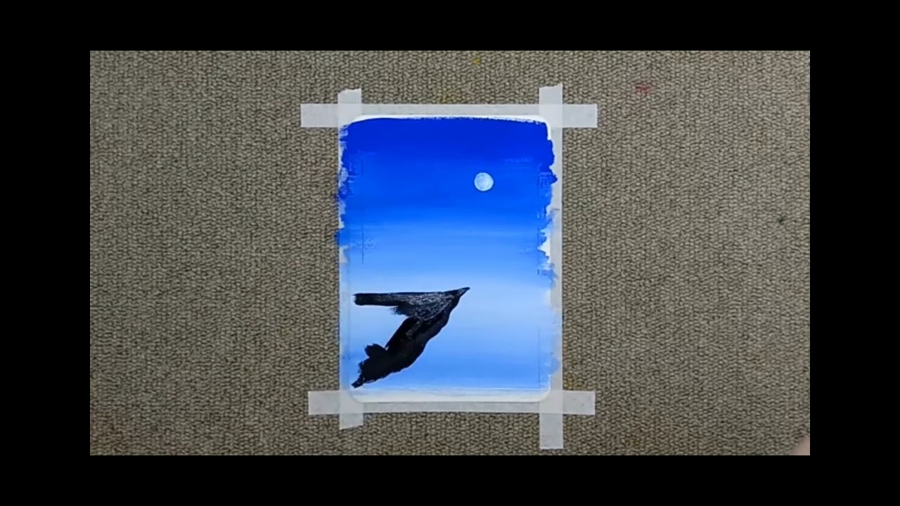 easy postal colour night sky painting for beginners - YouTube