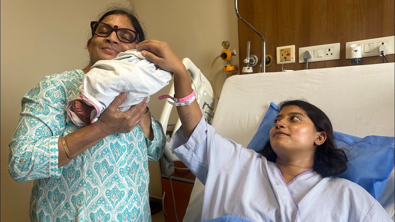Maa holds our Baby for the first time🩷 3 generations.. - YouTube