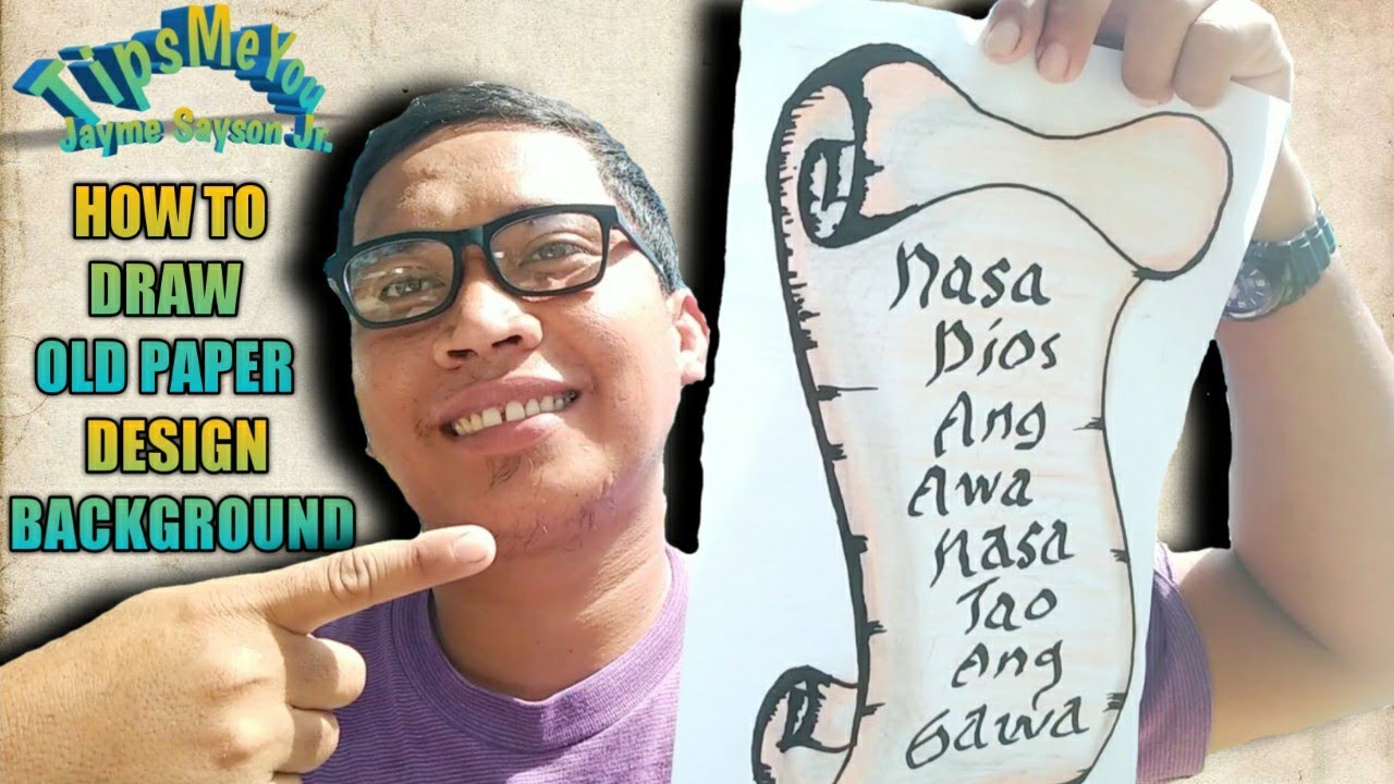 HOW TO DRAW A OLD PAPER DESIGN BACKGROUND "TipsMeYou" - YouTube