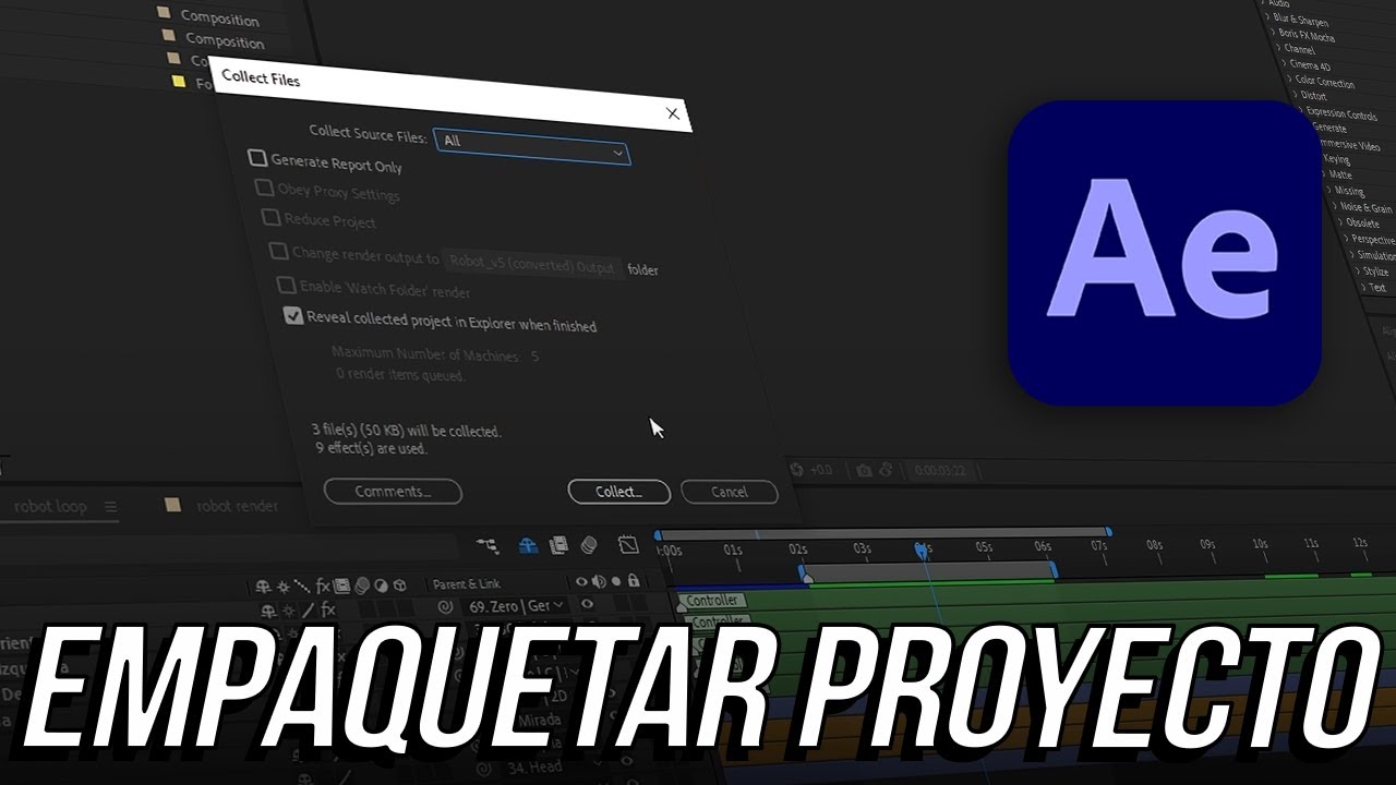 Empaquetar proyecto de After Effects | Motiontip - YouTube
