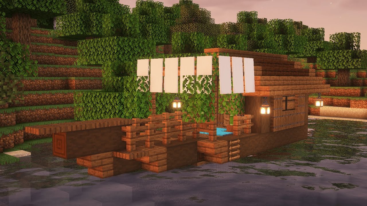 Minecraft | How to Make a Starter Boat House - YouTube