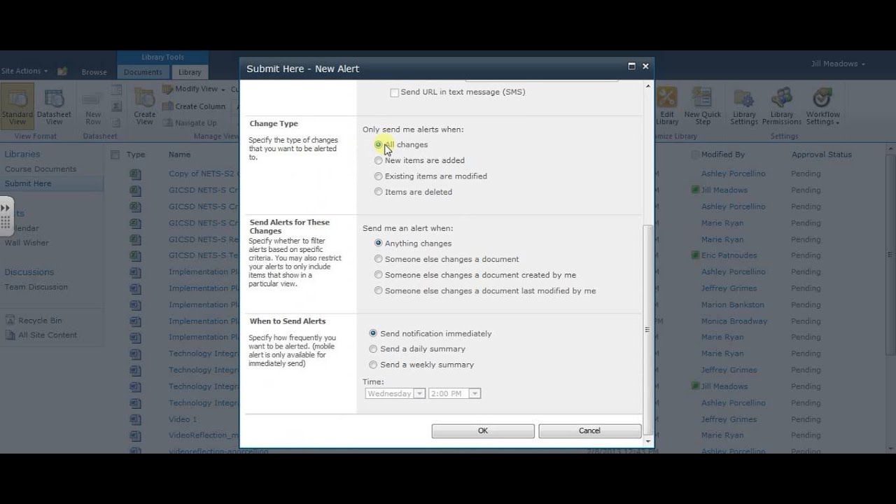 Setting Up an Alert in JT Learn- Submission libraries1 - YouTube