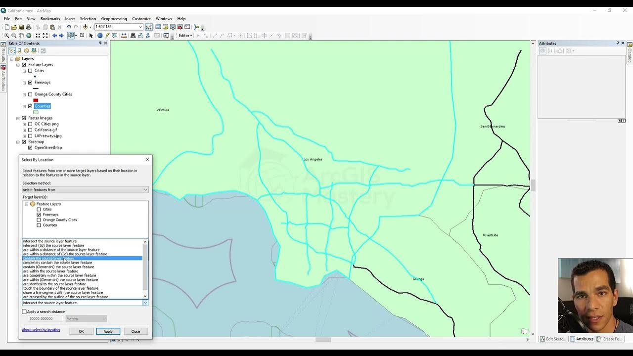 ArcMap Select By Location - YouTube