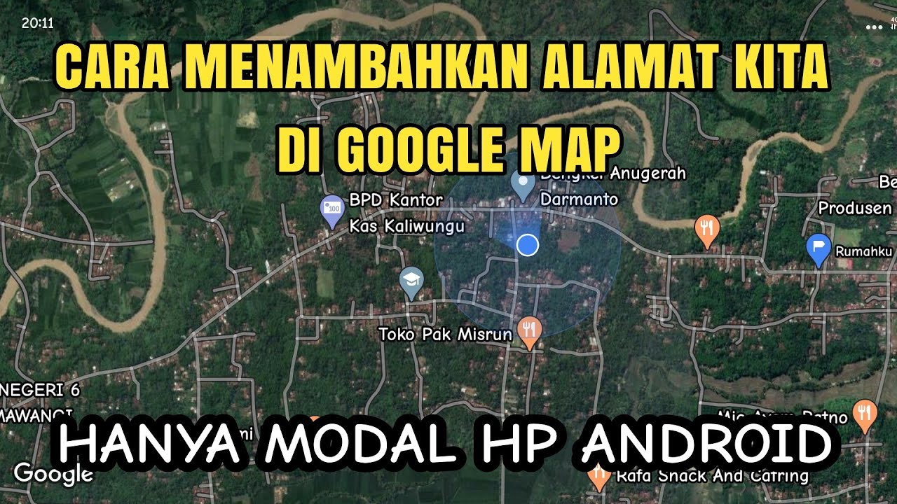 Cara menambahkan lokasi alamat di peta google map dengan hp - YouTube