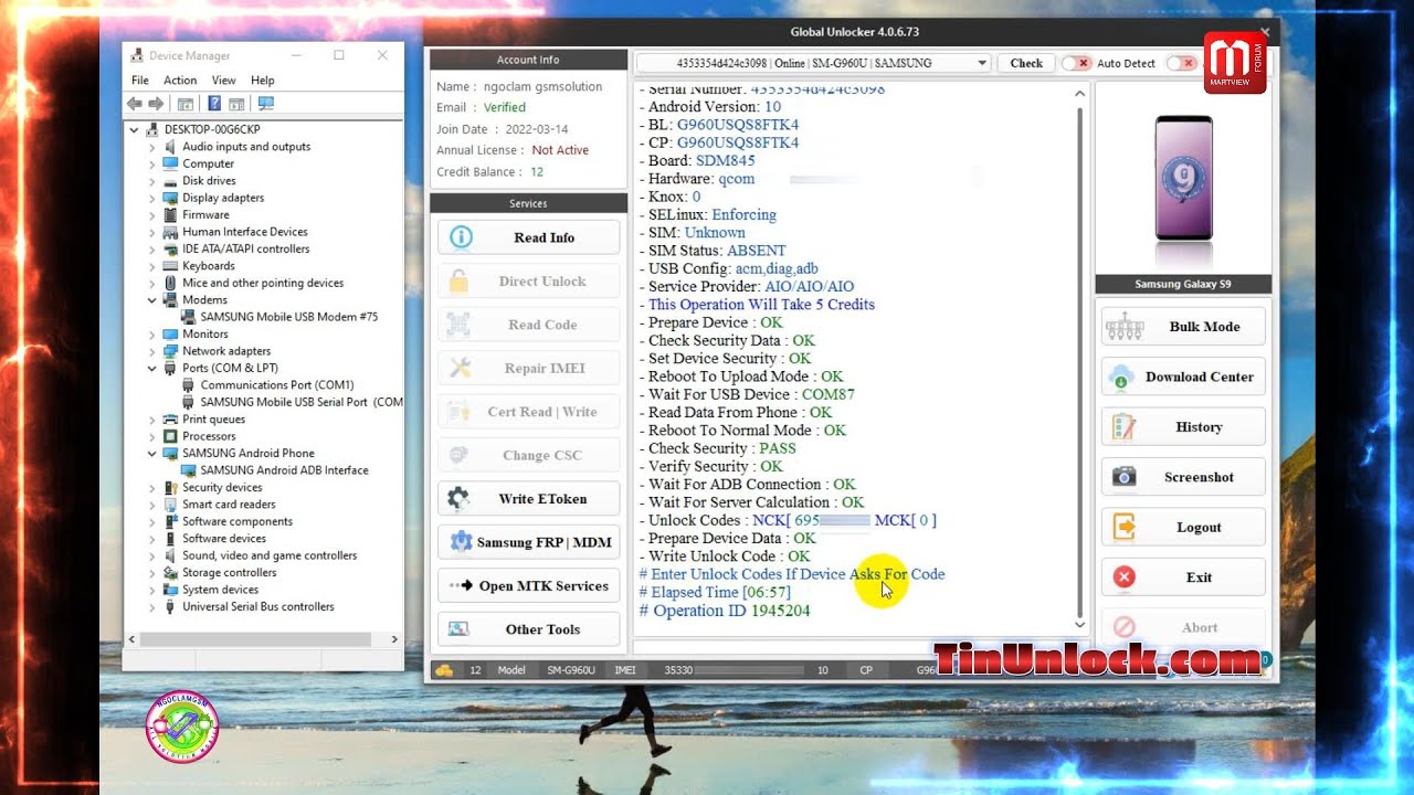 SAMSUNG S9 (SM-G960U) READ CODE NETWORK UNLOCK DONE WITH GLOBAL ...