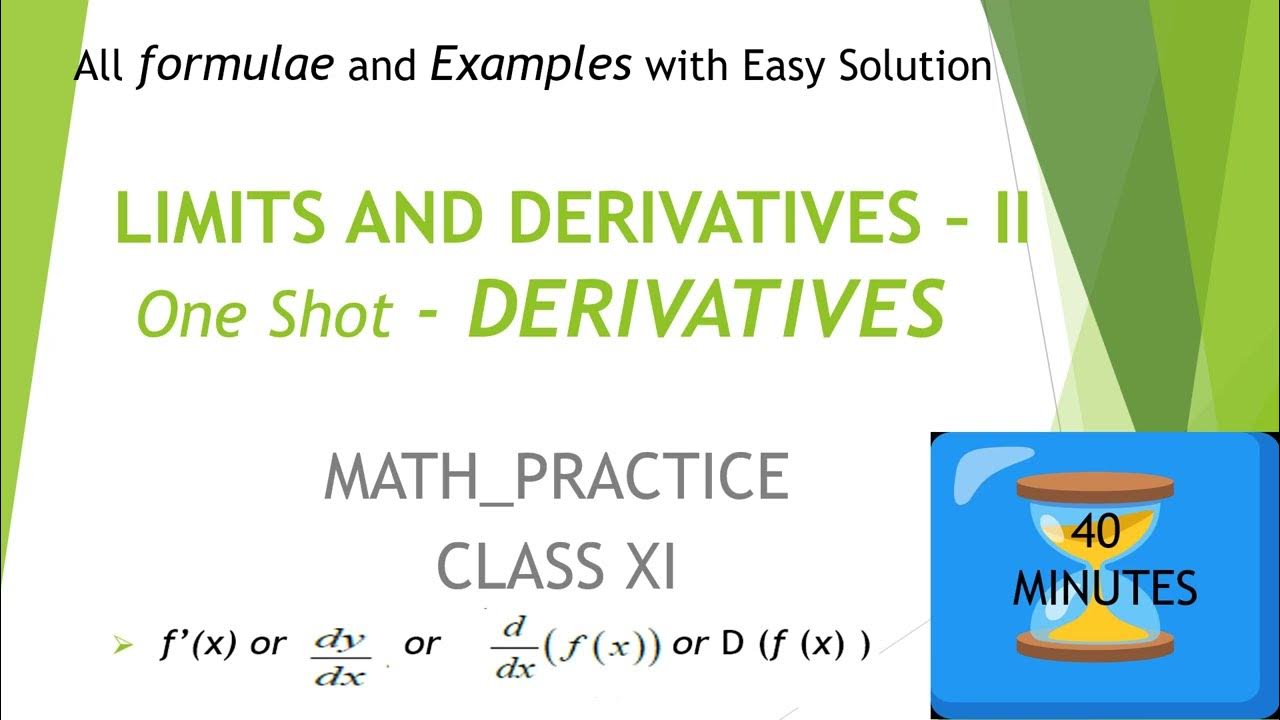 Derivatives one shot class11 limits and derivatives first principle product rule quotient rule ...
