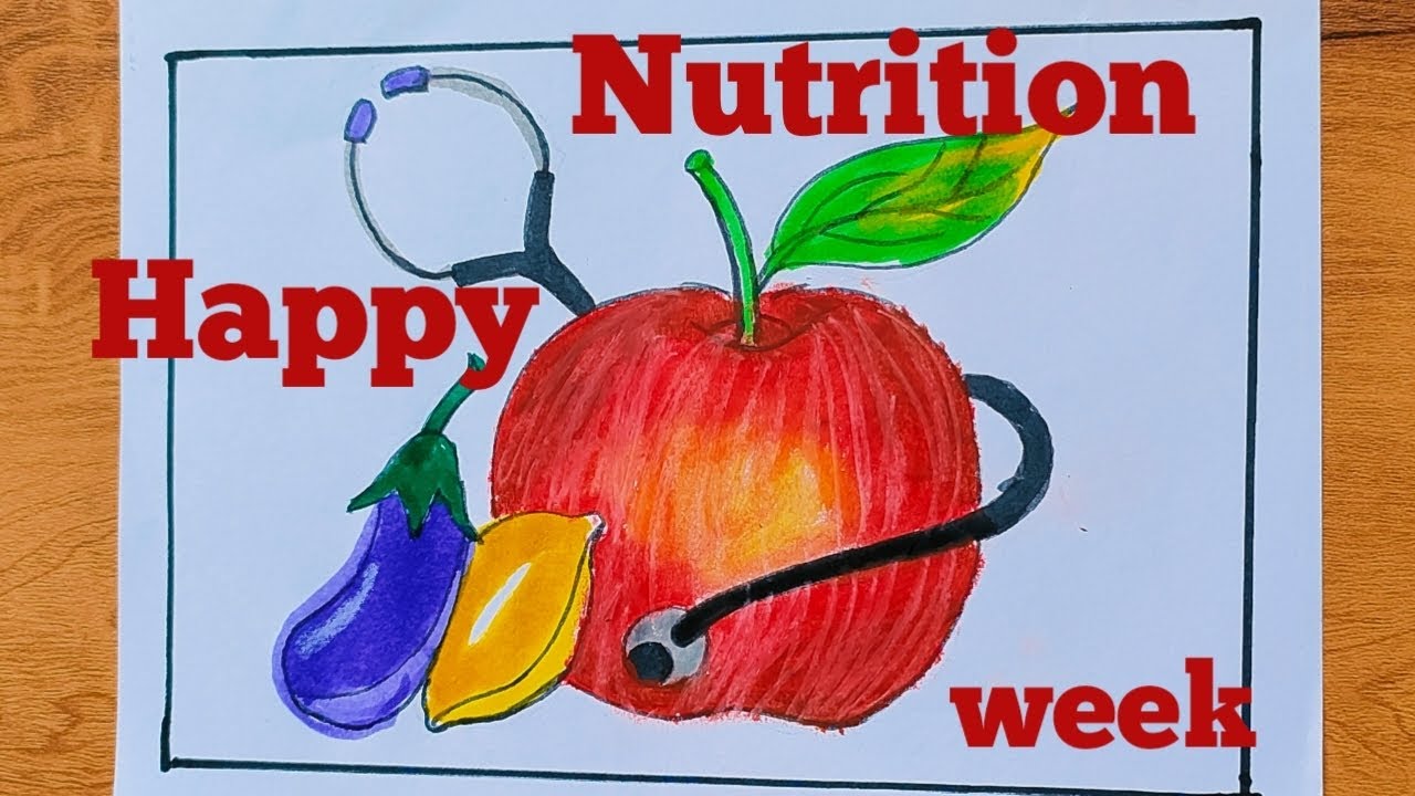 National Nutrition Day Poster Drawing/ World Food Day Drawing ...