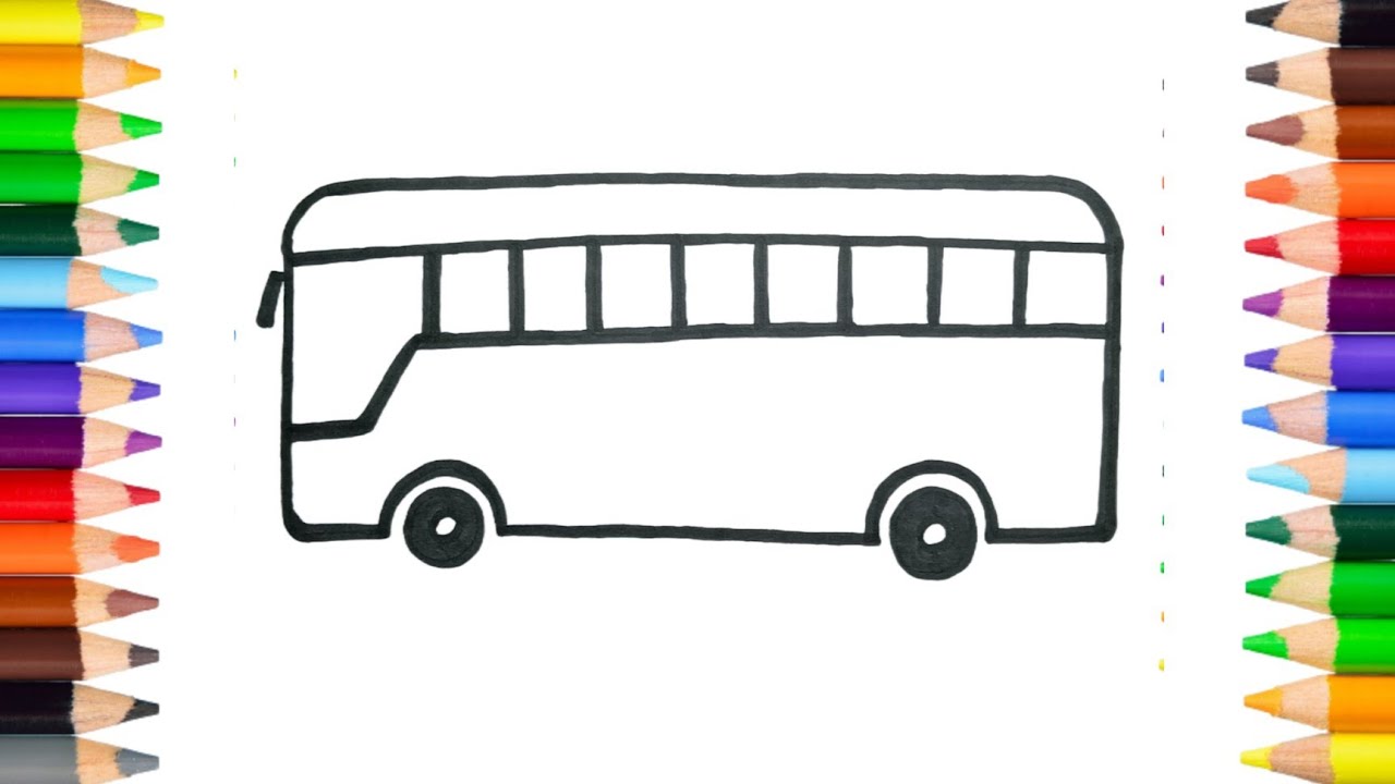 How to draw a cute bus easy step by step || Cute car drawing ...