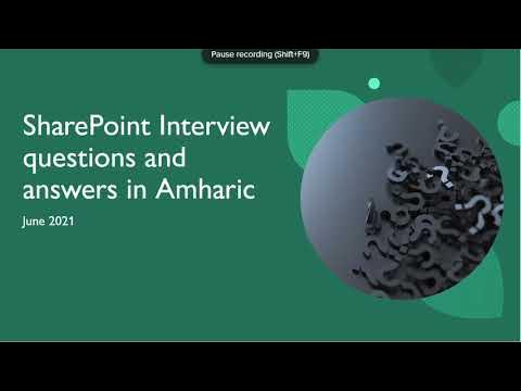 #2.1 SharePoint Interview Questions and Answers in Amharic - YouTube