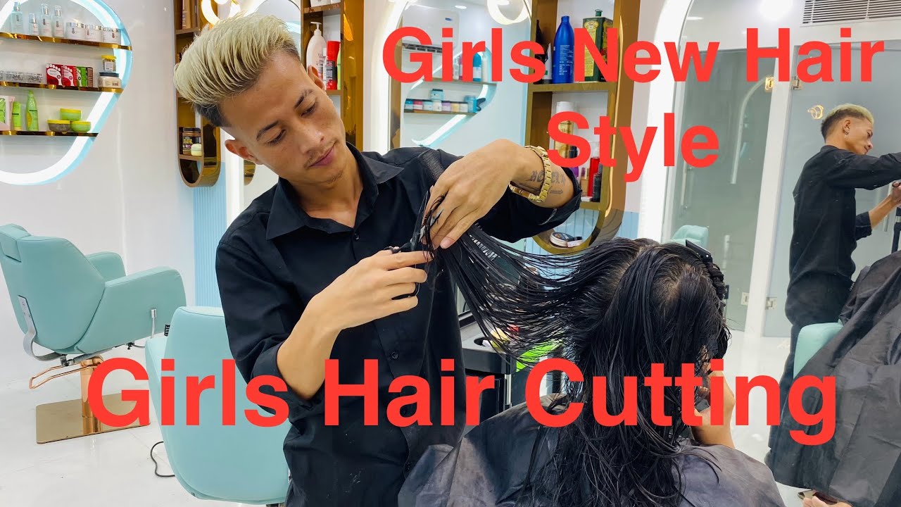 Girls Hair Cutting in parlour | Girls Hair Cutting & Hair Styling ...