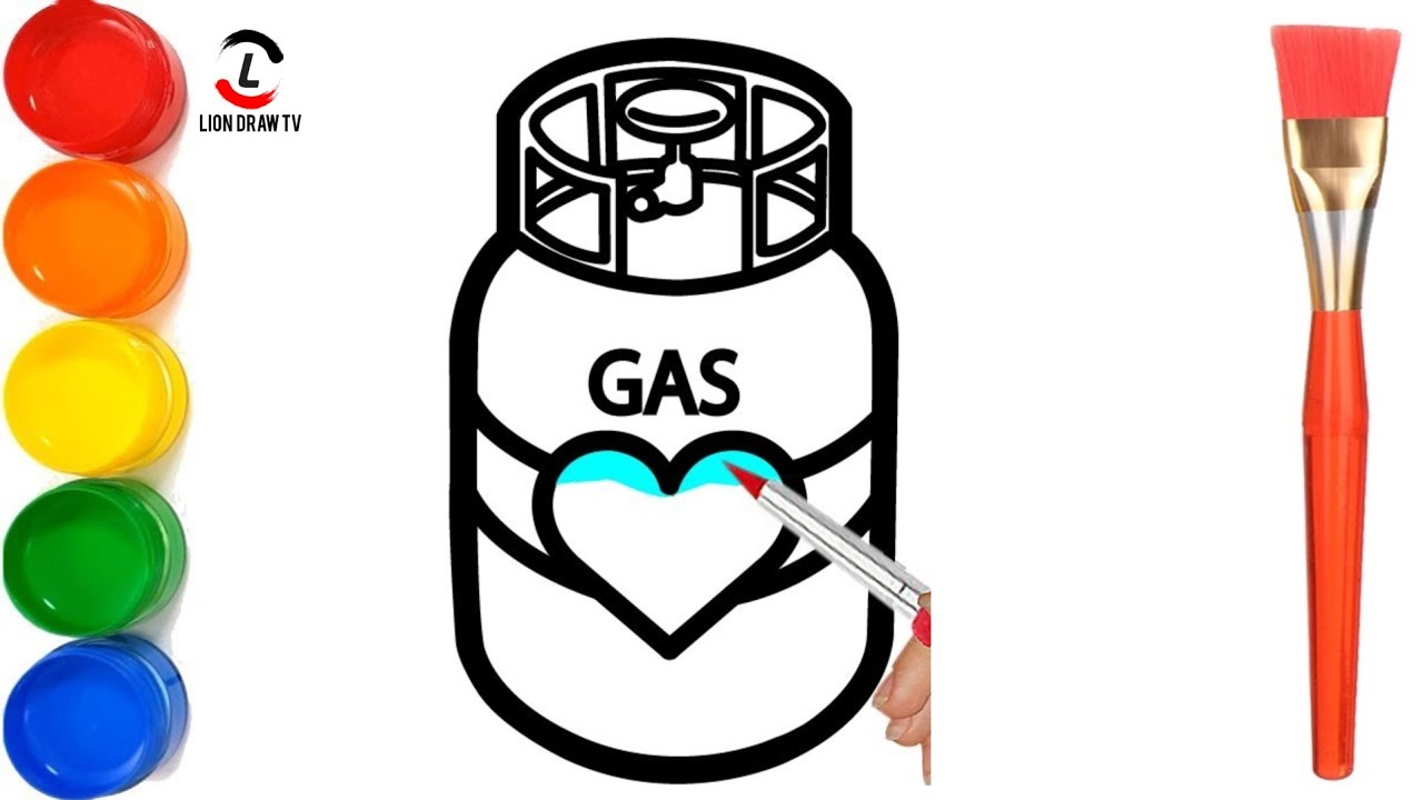 How to Draw gas slide drawing, Painting and Coloring for Kids ...