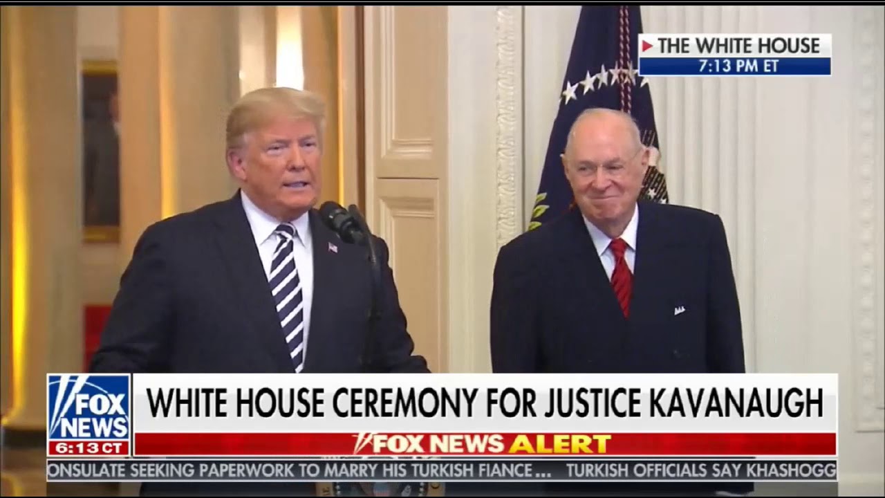 Full White House ceremony for Justice Brett Kavanagh with Donald Trump ...