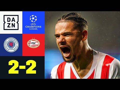 Obispo rettet der PSV Remis: Glasgow Rangers - PSV Eindhoven 2:2 | UCL Playoffs | DAZN Highlights