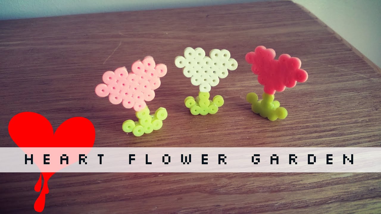 Valentine Heart Flower Garden - Perler Bead - YouTube