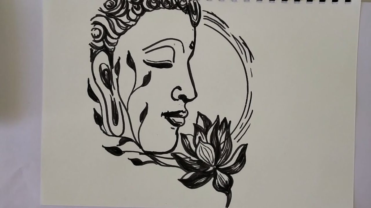 Buddhist Lotus Drawing