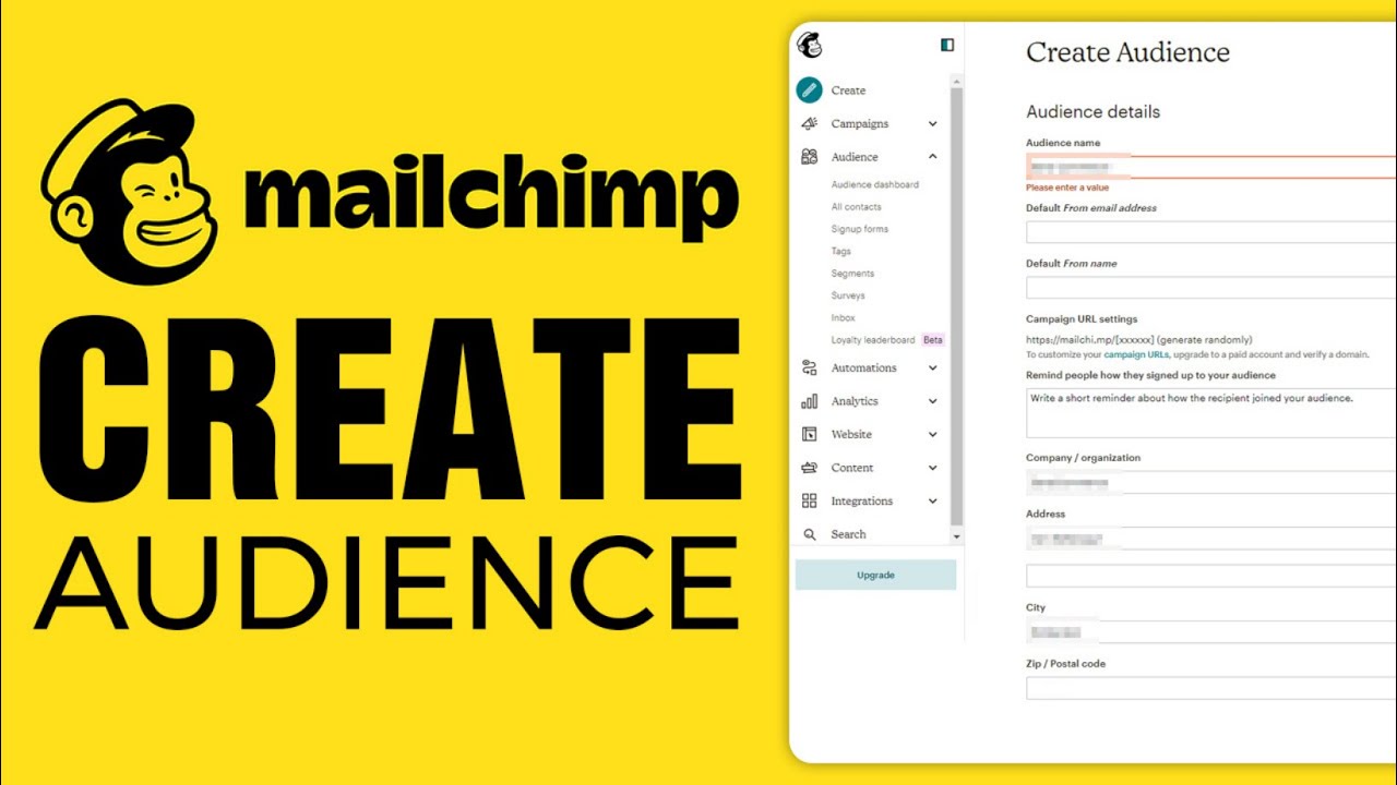 How To Create A New Audience On Mailchimp (2025) - YouTube