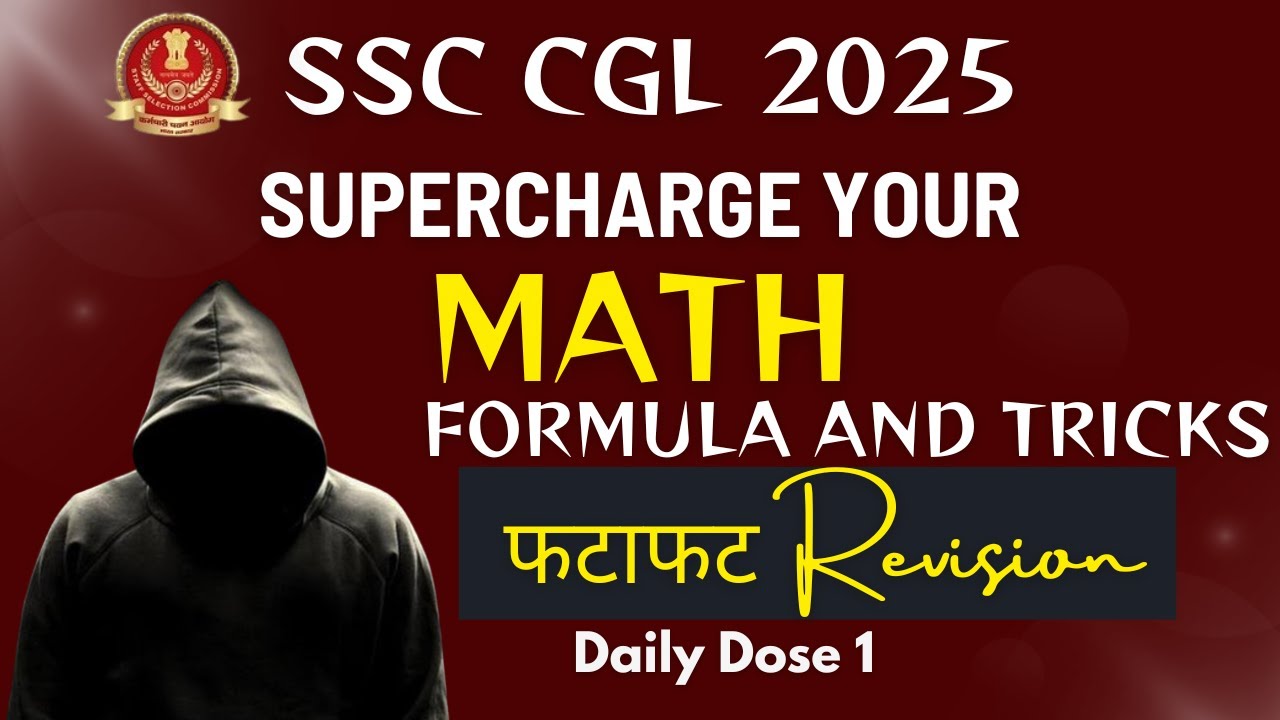 Math Formula Revision for SSC CGL CPO CHSL MTS | Important Math Formula ...